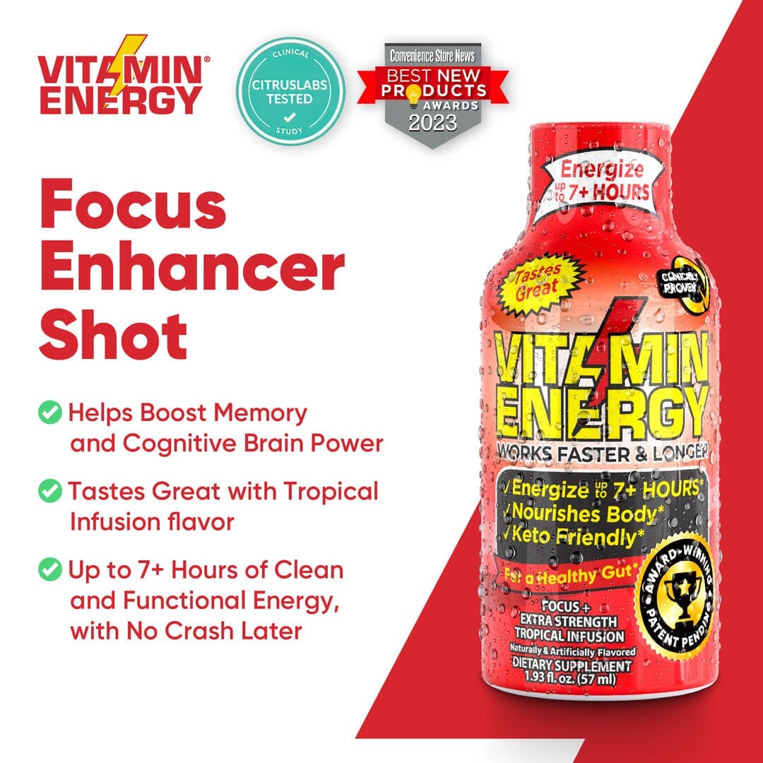 Vitamin Energy Shot | Enhanced Vitamin Focus Energy Shot | 7+ Hour ...